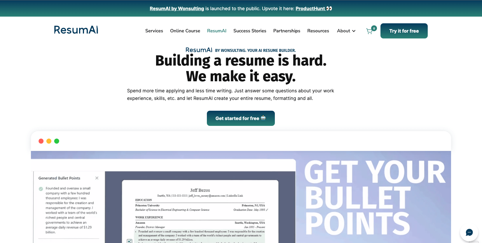 ResumAI By Wonsulting Your AI Resume Builder